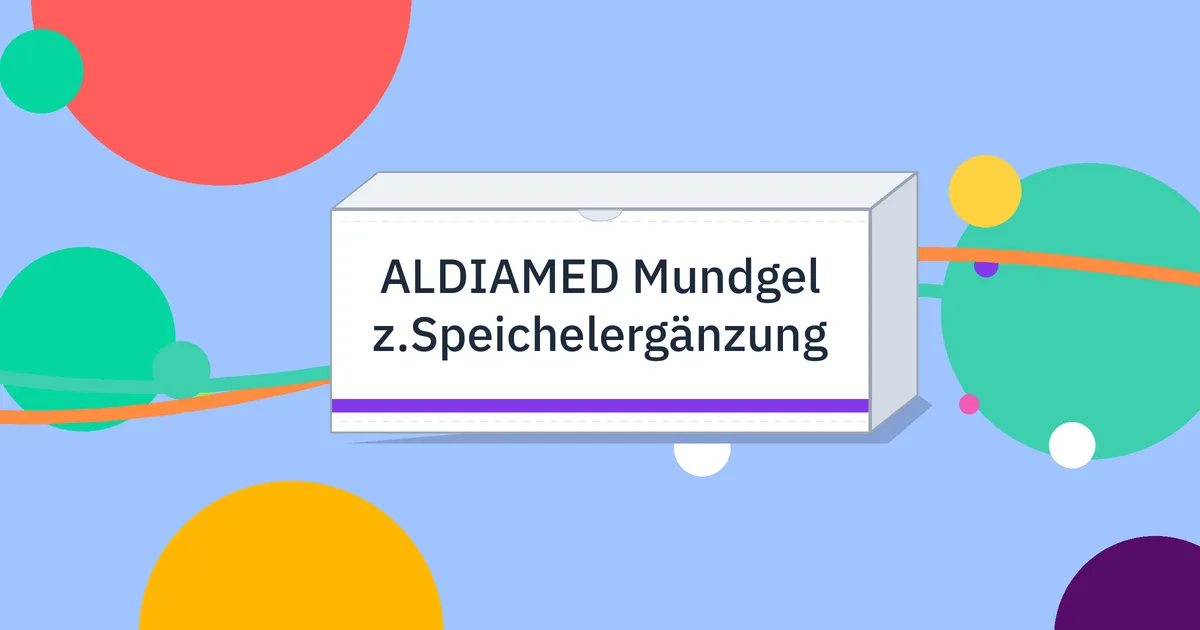 Symbolbild: Packung mit der Aufschrift ALDIAMED Mundgel z.Speichelergänzung (PZN 17572605) – Verfügbarkeit und Bezug in Apotheken in Frankfurt am Main