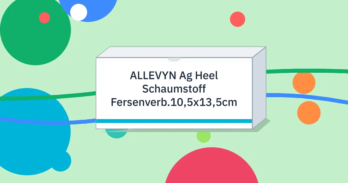 Symbolbild: Packung mit der Aufschrift ALLEVYN Ag Heel Schaumstoff Fersenverb.10,5x13,5cm (PZN 05985779) – Verfügbarkeit und Bezug in Apotheken in Frankfurt am Main