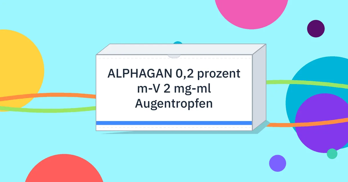 Symbolbild: Packung mit der Aufschrift ALPHAGAN 0,2 prozent m-V 2 mg-ml Augentropfen (PZN 01998093) – Verfügbarkeit und Bezug in Apotheken in Frankfurt am Main