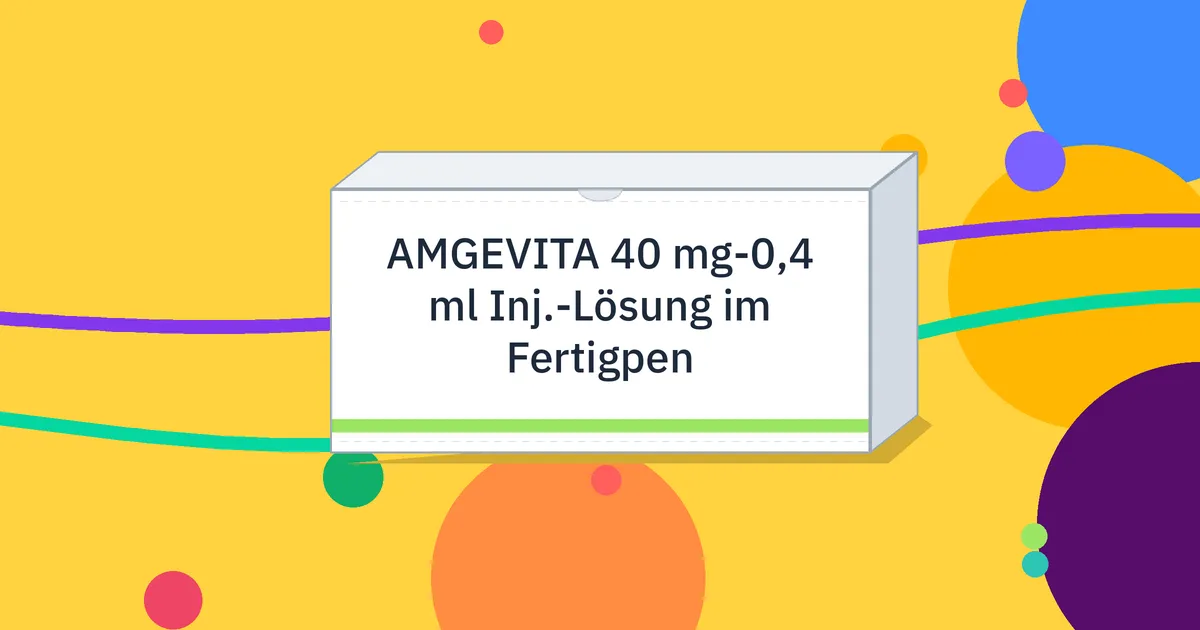 Symbolbild: Packung mit der Aufschrift AMGEVITA 40 mg-0,4 ml Inj.-Lösung im Fertigpen (PZN 19644734) – Verfügbarkeit und Bezug in Apotheken in Frankfurt am Main