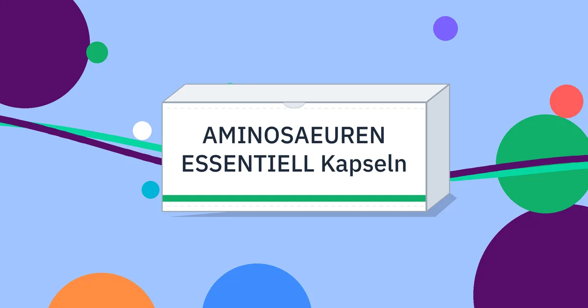 Symbolbild: Packung mit der Aufschrift AMINOSAEUREN ESSENTIELL Kapseln (PZN 18665214) – Verfügbarkeit und Bezug in Apotheken in Frankfurt am Main