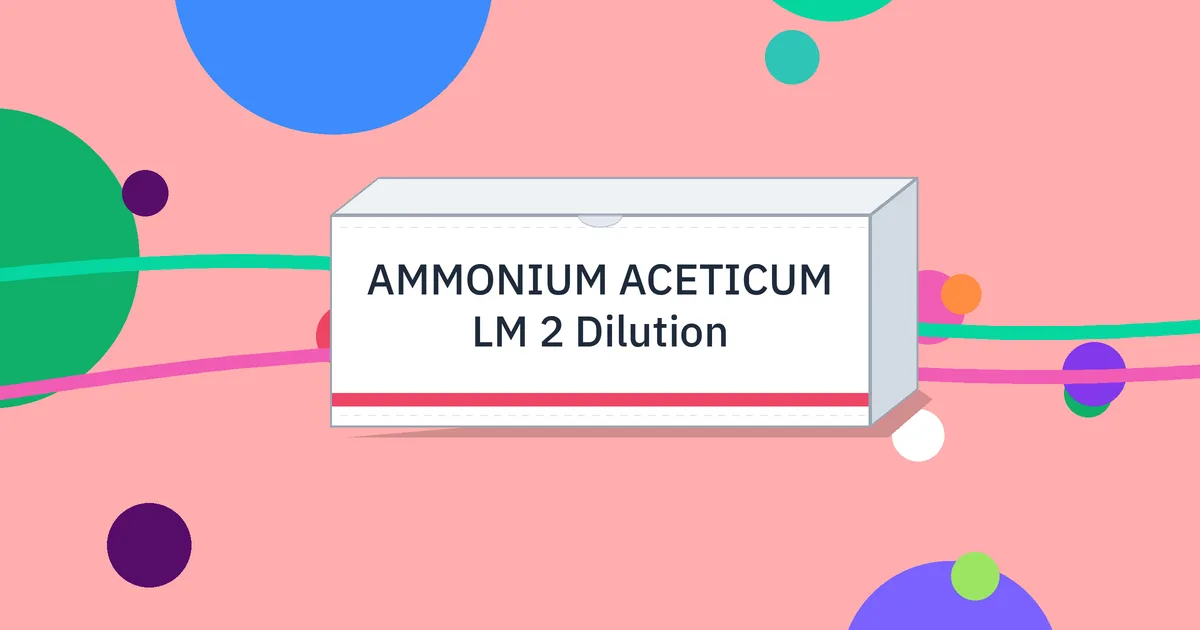 Symbolbild: Packung mit der Aufschrift AMMONIUM ACETICUM LM 2 Dilution (PZN 13319341) – Verfügbarkeit und Bezug in Apotheken in Frankfurt am Main