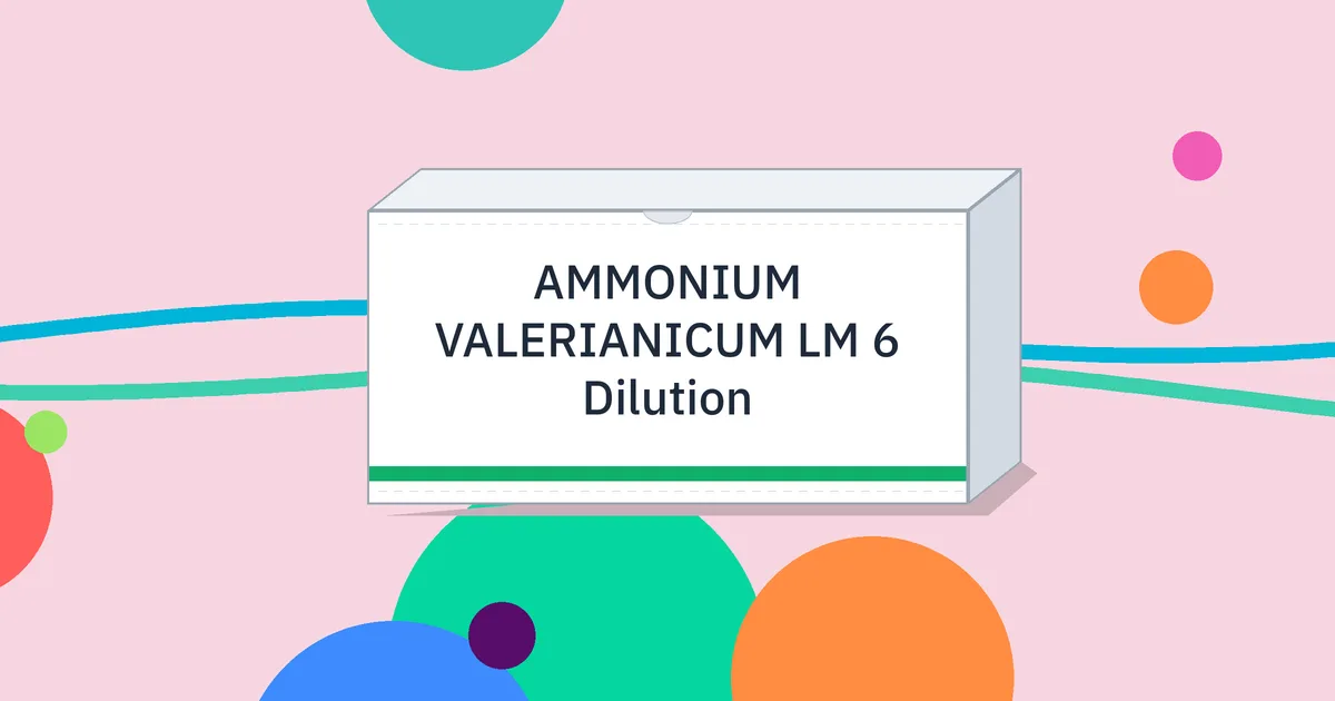 Symbolbild: Packung mit der Aufschrift AMMONIUM VALERIANICUM LM 6 Dilution (PZN 13323609) – Verfügbarkeit und Bezug in Apotheken in Frankfurt am Main