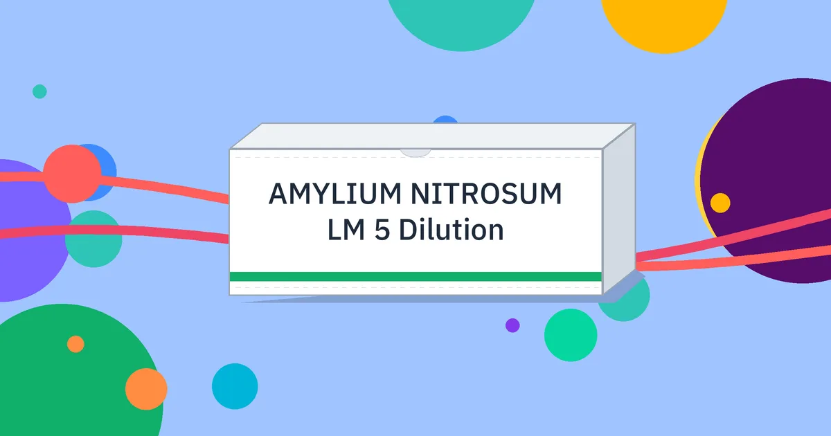 Symbolbild: Packung mit der Aufschrift AMYLIUM NITROSUM LM 5 Dilution (PZN 13326424) – Verfügbarkeit und Bezug in Apotheken in Frankfurt am Main