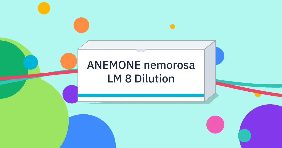 Symbolbild: Packung mit der Aufschrift ANEMONE nemorosa LM 8 Dilution (PZN 13366518) – Verfügbarkeit und Bezug in Apotheken in Frankfurt am Main