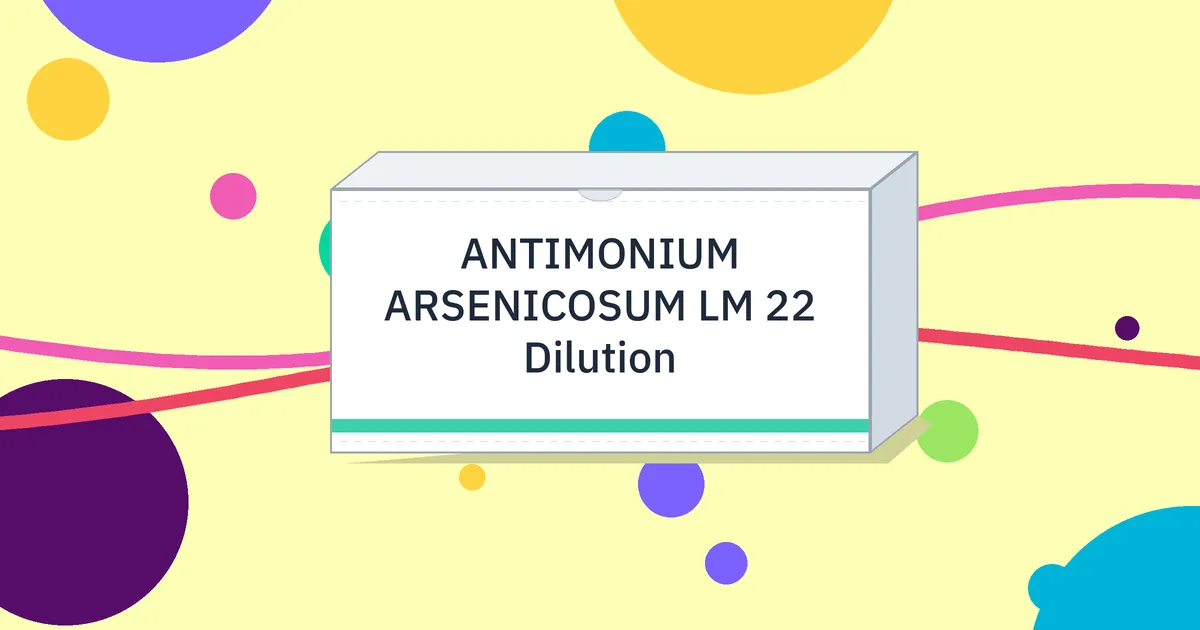 Symbolbild: Packung mit der Aufschrift ANTIMONIUM ARSENICOSUM LM 22 Dilution (PZN 13372298) – Verfügbarkeit und Bezug in Apotheken in Frankfurt am Main