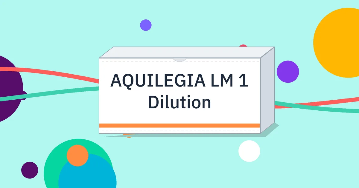 Symbolbild: Packung mit der Aufschrift AQUILEGIA LM 1 Dilution (PZN 13383505) – Verfügbarkeit und Bezug in Apotheken in Frankfurt am Main