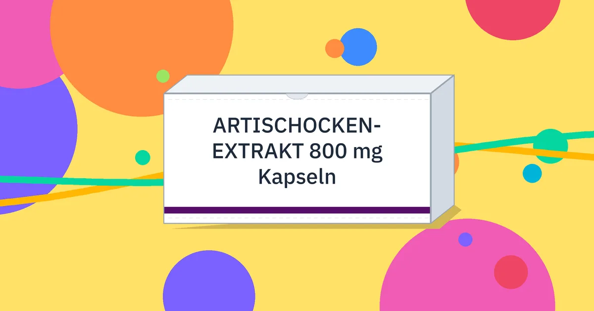 Symbolbild: Packung mit der Aufschrift ARTISCHOCKEN-EXTRAKT 800 mg Kapseln (PZN 18213498) – Verfügbarkeit und Bezug in Apotheken in Frankfurt am Main