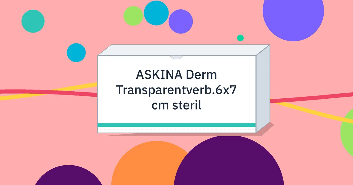 Symbolbild: Packung mit der Aufschrift ASKINA Derm Transparentverb.6x7 cm steril (PZN 07430092) – Verfügbarkeit und Bezug in Apotheken in Frankfurt am Main