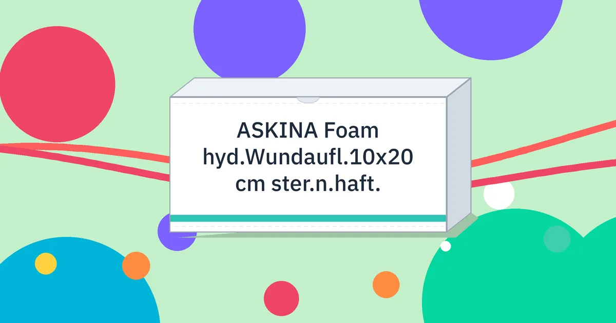 Symbolbild: Packung mit der Aufschrift ASKINA Foam hyd.Wundaufl.10x20 cm ster.n.haft. (PZN 02239024) – Verfügbarkeit und Bezug in Apotheken in Frankfurt am Main