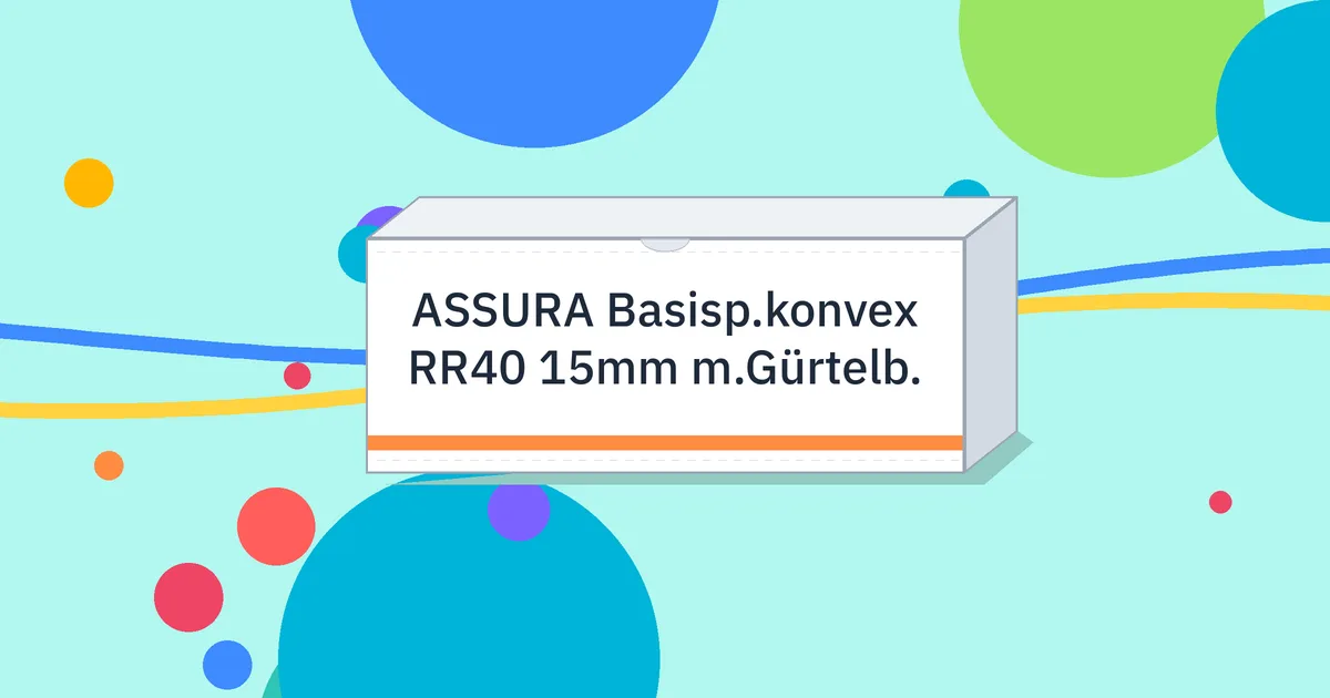 Symbolbild: Packung mit der Aufschrift ASSURA Basisp.konvex RR40 15mm m.Gürtelb. (PZN 06972023) – Verfügbarkeit und Bezug in Apotheken in Frankfurt am Main