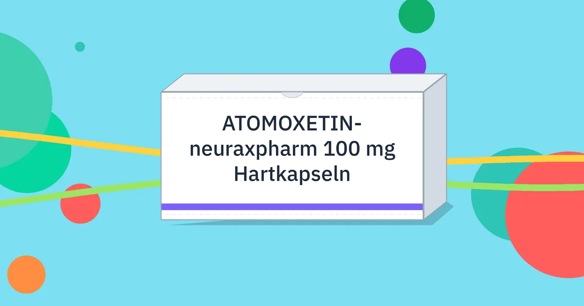 Symbolbild: Packung mit der Aufschrift ATOMOXETIN-neuraxpharm 100 mg Hartkapseln (PZN 14330356) – Verfügbarkeit und Bezug in Apotheken in Frankfurt am Main