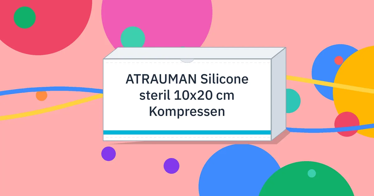 Symbolbild: Packung mit der Aufschrift ATRAUMAN Silicone steril 10x20 cm Kompressen (PZN 18772631) – Verfügbarkeit und Bezug in Apotheken in Frankfurt am Main