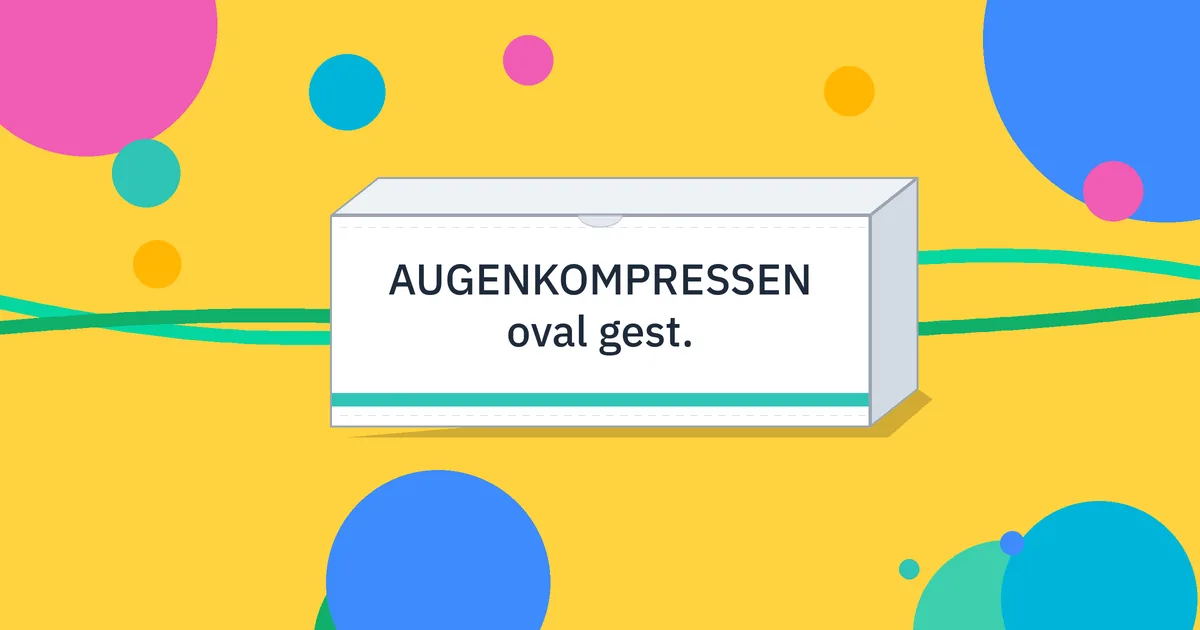 Symbolbild: Packung mit der Aufschrift AUGENKOMPRESSEN oval gest. (PZN 01722528) – Verfügbarkeit und Bezug in Apotheken in Frankfurt am Main