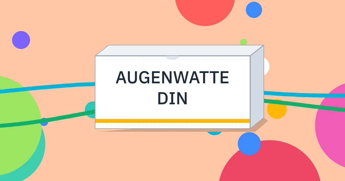 Symbolbild: Packung mit der Aufschrift AUGENWATTE DIN (PZN 01721919) – Verfügbarkeit und Bezug in Apotheken in Frankfurt am Main
