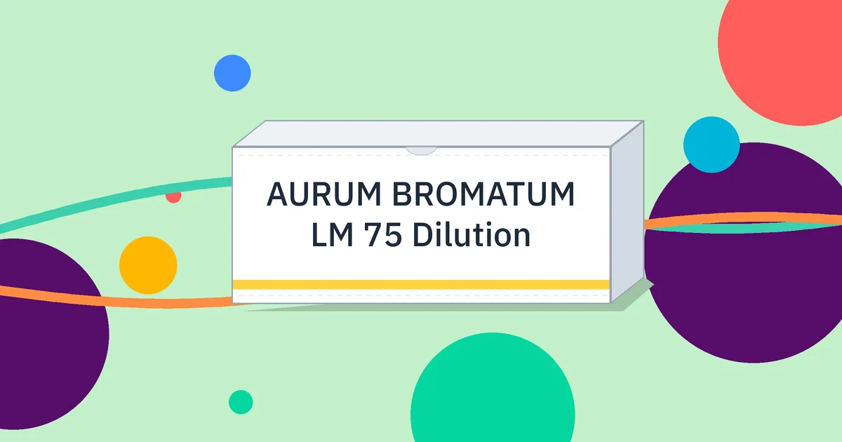 Symbolbild: Packung mit der Aufschrift AURUM BROMATUM LM 75 Dilution (PZN 12784024) – Verfügbarkeit und Bezug in Apotheken in Frankfurt am Main