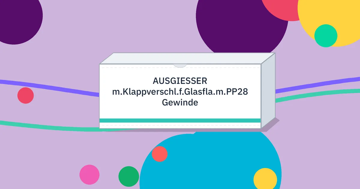 Symbolbild: Packung mit der Aufschrift AUSGIESSER m.Klappverschl.f.Glasfla.m.PP28 Gewinde (PZN 17917530) – Verfügbarkeit und Bezug in Apotheken in Frankfurt am Main