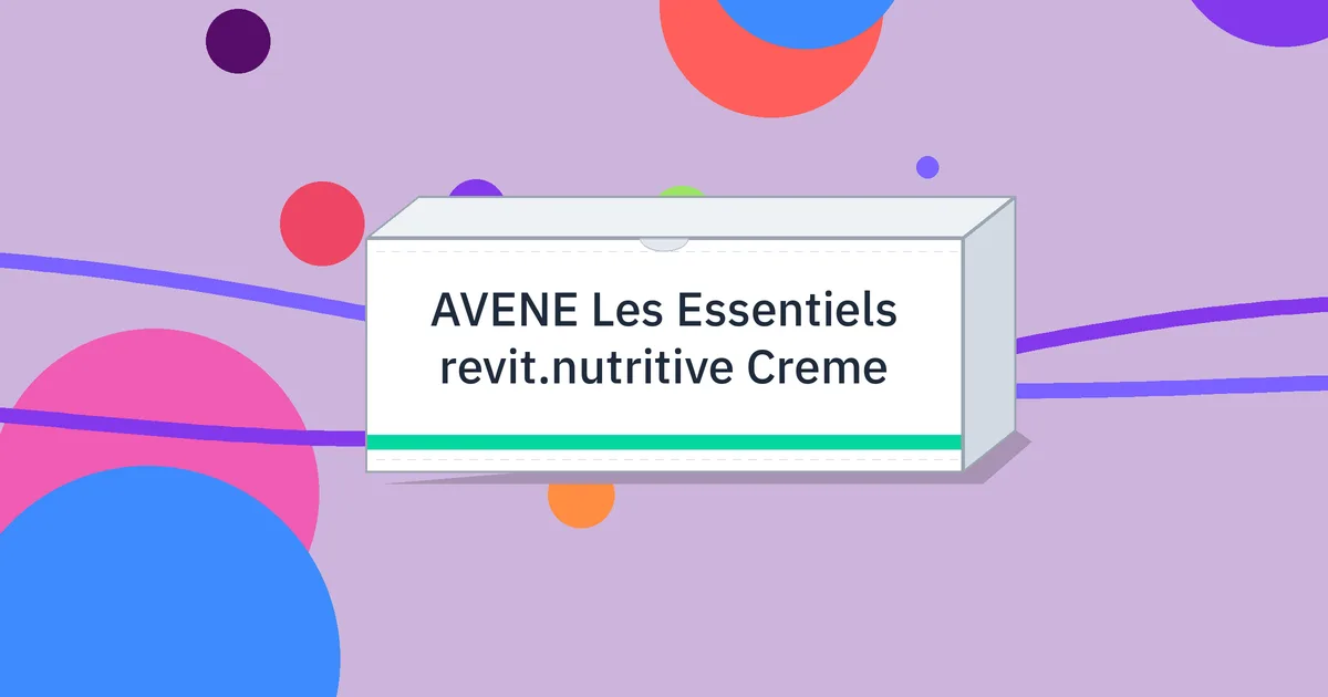 Symbolbild: Packung mit der Aufschrift AVENE Les Essentiels revit.nutritive Creme (PZN 14277952) – Verfügbarkeit und Bezug in Apotheken in Frankfurt am Main