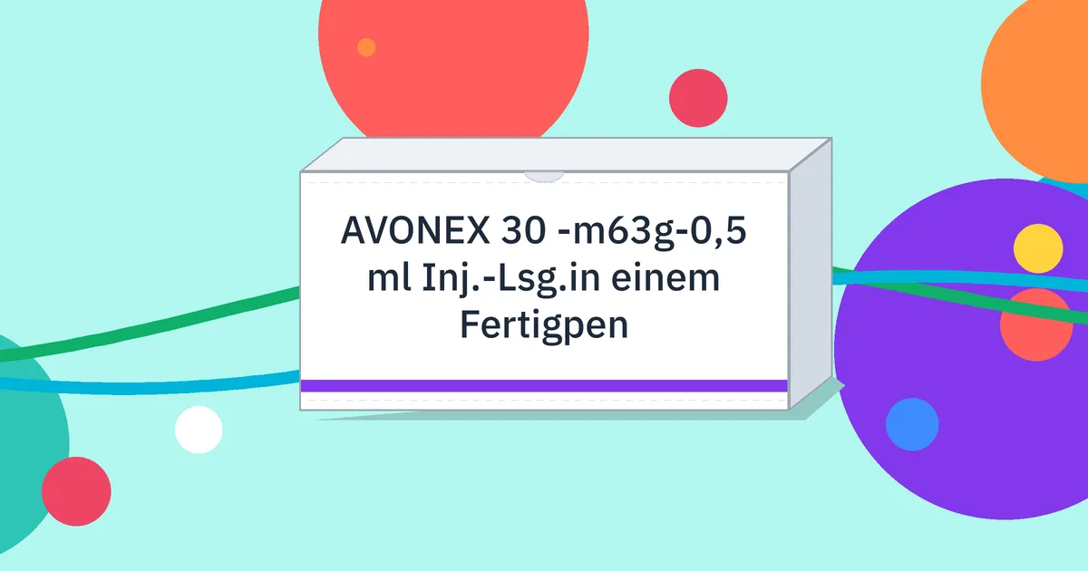 Symbolbild: Packung mit der Aufschrift AVONEX 30 -m63g-0,5 ml Inj.-Lsg.in einem Fertigpen (PZN 10637885) – Verfügbarkeit und Bezug in Apotheken in Frankfurt am Main