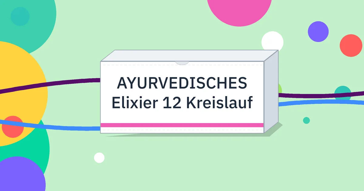 Symbolbild: Packung mit der Aufschrift AYURVEDISCHES Elixier 12 Kreislauf (PZN 07251917) – Verfügbarkeit und Bezug in Apotheken in Frankfurt am Main