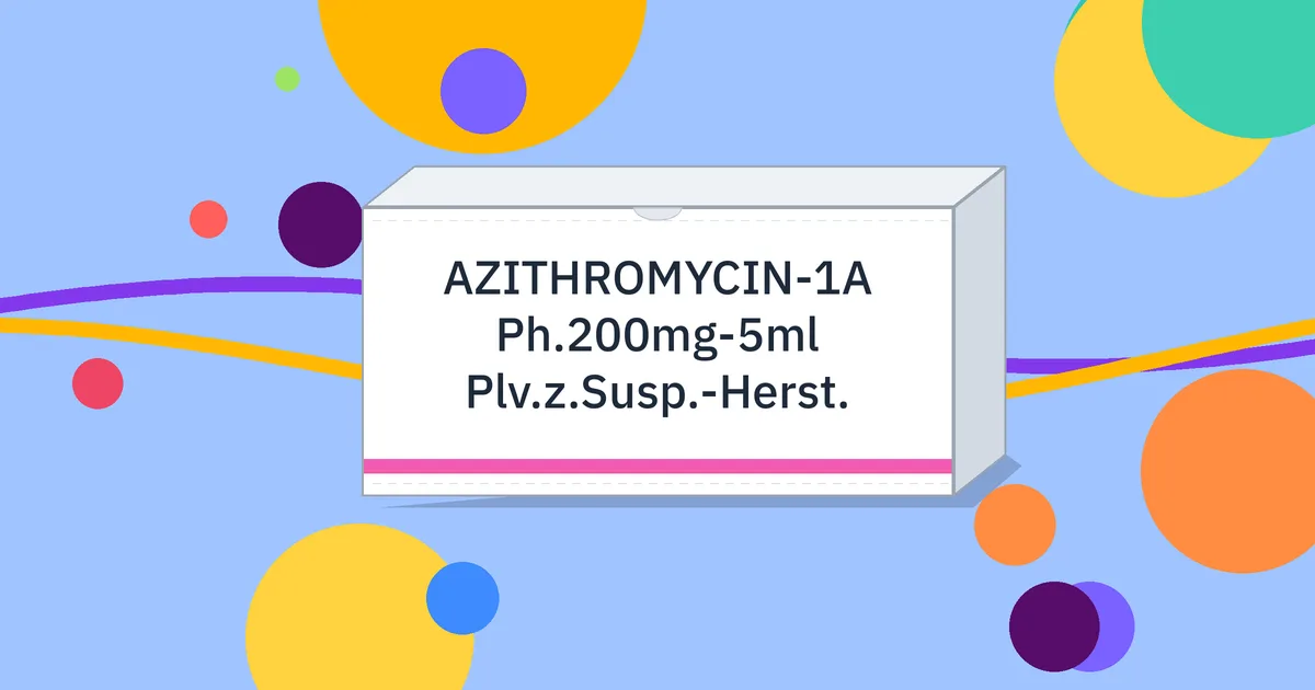 Symbolbild: Packung mit der Aufschrift AZITHROMYCIN-1A Ph.200mg-5ml Plv.z.Susp.-Herst. (PZN 04044342) – Verfügbarkeit und Bezug in Apotheken in Frankfurt am Main