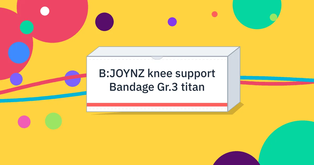 Symbolbild: Packung mit der Aufschrift B:JOYNZ knee support Bandage Gr.3 titan (PZN 20522485) – Verfügbarkeit und Bezug in Apotheken in Frankfurt am Main