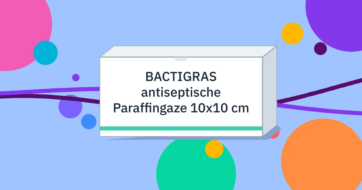 Symbolbild: Packung mit der Aufschrift BACTIGRAS antiseptische Paraffingaze 10x10 cm (PZN 17888159) – Verfügbarkeit und Bezug in Apotheken in Frankfurt am Main