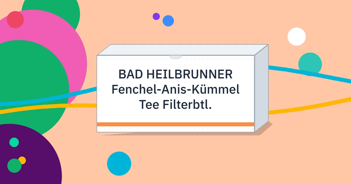 Symbolbild: Packung mit der Aufschrift BAD HEILBRUNNER Fenchel-Anis-Kümmel Tee Filterbtl. (PZN 01561930) – Verfügbarkeit und Bezug in Apotheken in Frankfurt am Main