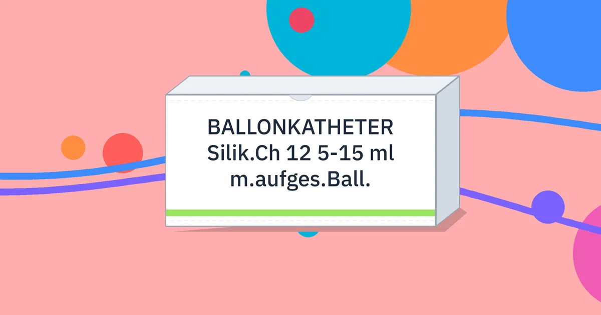 Symbolbild: Packung mit der Aufschrift BALLONKATHETER Silik.Ch 12 5-15 ml m.aufges.Ball. (PZN 06328598) – Verfügbarkeit und Bezug in Apotheken in Frankfurt am Main