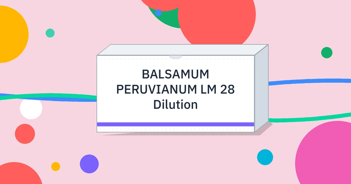 Symbolbild: Packung mit der Aufschrift BALSAMUM PERUVIANUM LM 28 Dilution (PZN 12787399) – Verfügbarkeit und Bezug in Apotheken in Frankfurt am Main