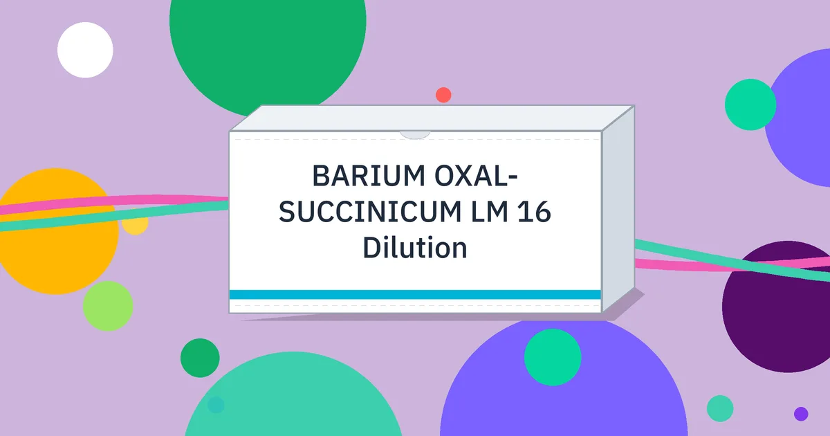 Symbolbild: Packung mit der Aufschrift BARIUM OXAL-SUCCINICUM LM 16 Dilution (PZN 13378527) – Verfügbarkeit und Bezug in Apotheken in Frankfurt am Main