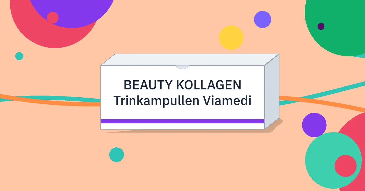 Symbolbild: Packung mit der Aufschrift BEAUTY KOLLAGEN Trinkampullen Viamedi (PZN 18411525) – Verfügbarkeit und Bezug in Apotheken in Frankfurt am Main