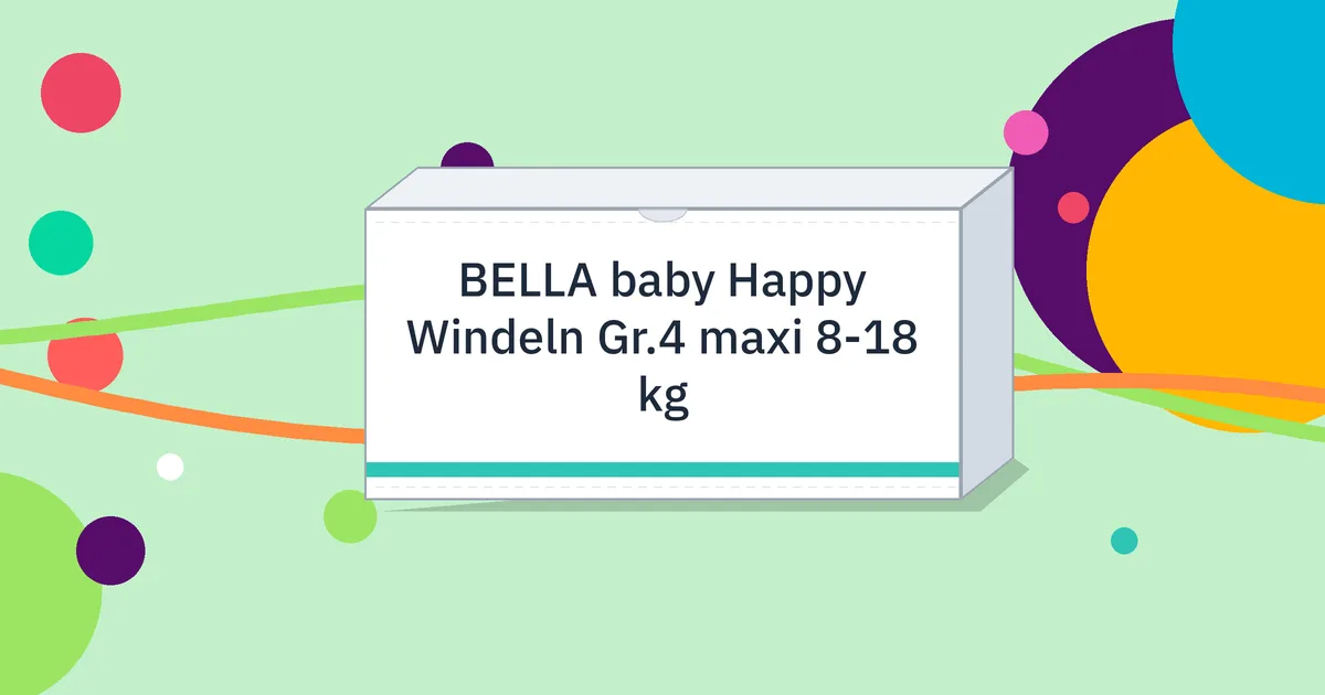 Symbolbild: Packung mit der Aufschrift BELLA baby Happy Windeln Gr.4 maxi 8-18 kg (PZN 15209987) – Verfügbarkeit und Bezug in Apotheken in Frankfurt am Main