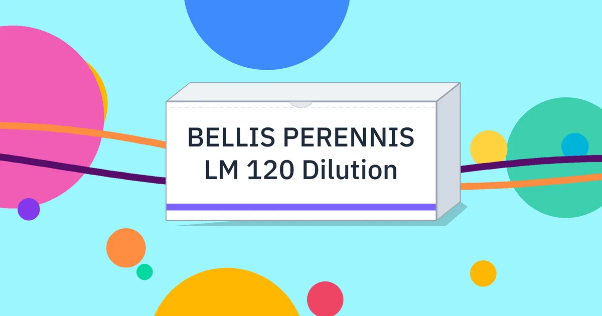 Symbolbild: Packung mit der Aufschrift BELLIS PERENNIS LM 120 Dilution (PZN 12791892) – Verfügbarkeit und Bezug in Apotheken in Frankfurt am Main