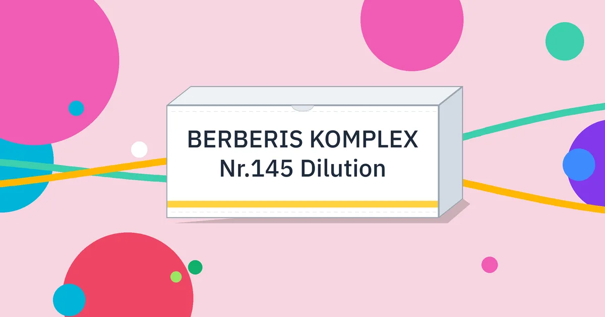 Symbolbild: Packung mit der Aufschrift BERBERIS KOMPLEX Nr.145 Dilution (PZN 00117914) – Verfügbarkeit und Bezug in Apotheken in Frankfurt am Main