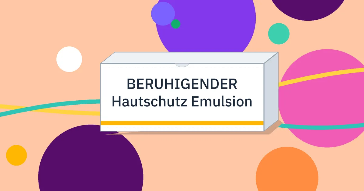 Symbolbild: Packung mit der Aufschrift BERUHIGENDER Hautschutz Emulsion (PZN 20649895) – Verfügbarkeit und Bezug in Apotheken in Frankfurt am Main