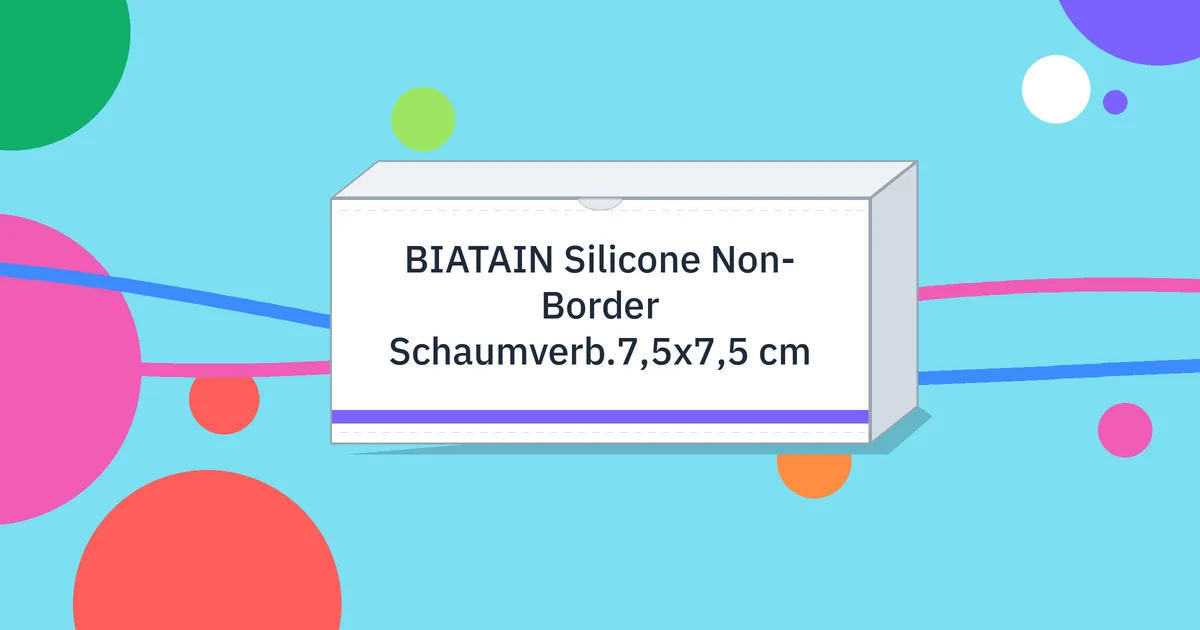 Symbolbild: Packung mit der Aufschrift BIATAIN Silicone Non-Border Schaumverb.7,5x7,5 cm (PZN 16942313) – Verfügbarkeit und Bezug in Apotheken in Frankfurt am Main