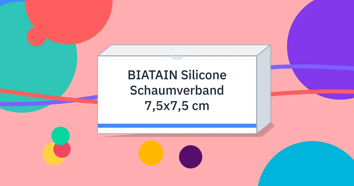 Symbolbild: Packung mit der Aufschrift BIATAIN Silicone Schaumverband 7,5x7,5 cm (PZN 17255885) – Verfügbarkeit und Bezug in Apotheken in Frankfurt am Main