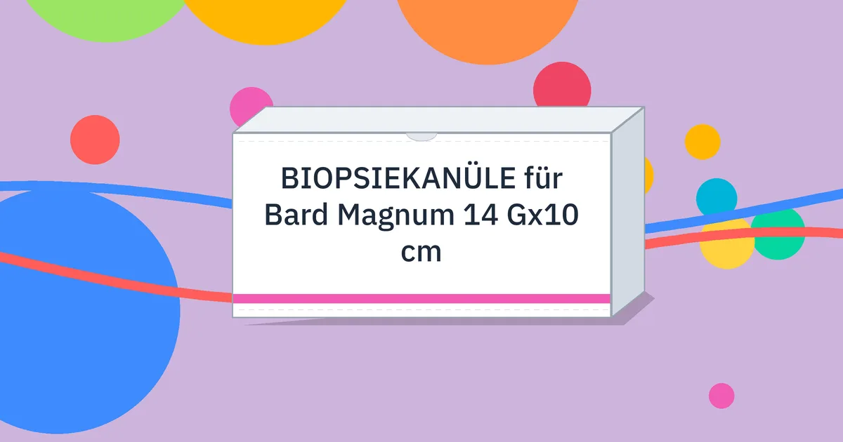 Symbolbild: Packung mit der Aufschrift BIOPSIEKANÜLE für Bard Magnum 14 Gx10 cm (PZN 04657665) – Verfügbarkeit und Bezug in Apotheken in Frankfurt am Main
