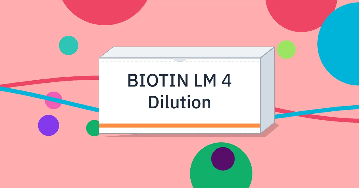 Symbolbild: Packung mit der Aufschrift BIOTIN LM 4 Dilution (PZN 12794175) – Verfügbarkeit und Bezug in Apotheken in Frankfurt am Main