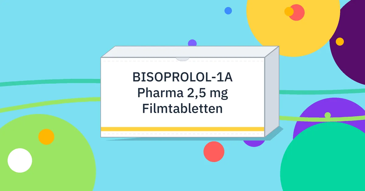 Symbolbild: Packung mit der Aufschrift BISOPROLOL-1A Pharma 2,5 mg Filmtabletten (PZN 05391732) – Verfügbarkeit und Bezug in Apotheken in Frankfurt am Main