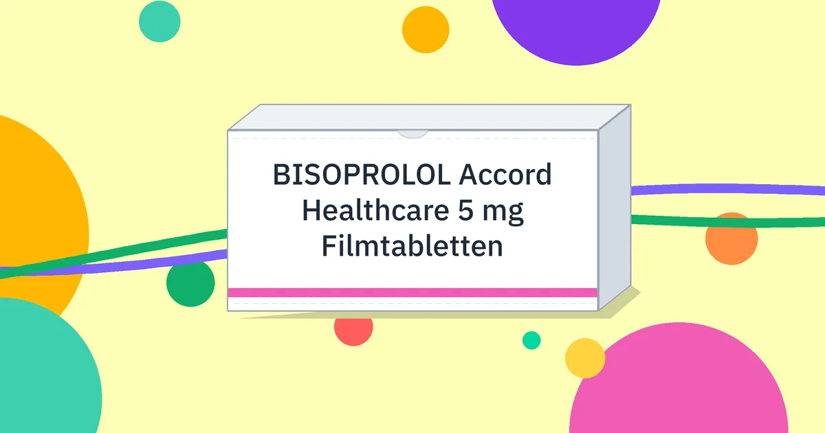 Symbolbild: Packung mit der Aufschrift BISOPROLOL Accord Healthcare 5 mg Filmtabletten (PZN 17271157) – Verfügbarkeit und Bezug in Apotheken in Frankfurt am Main
