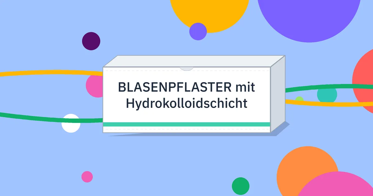 Symbolbild: Packung mit der Aufschrift BLASENPFLASTER mit Hydrokolloidschicht (PZN 11025196) – Verfügbarkeit und Bezug in Apotheken in Frankfurt am Main