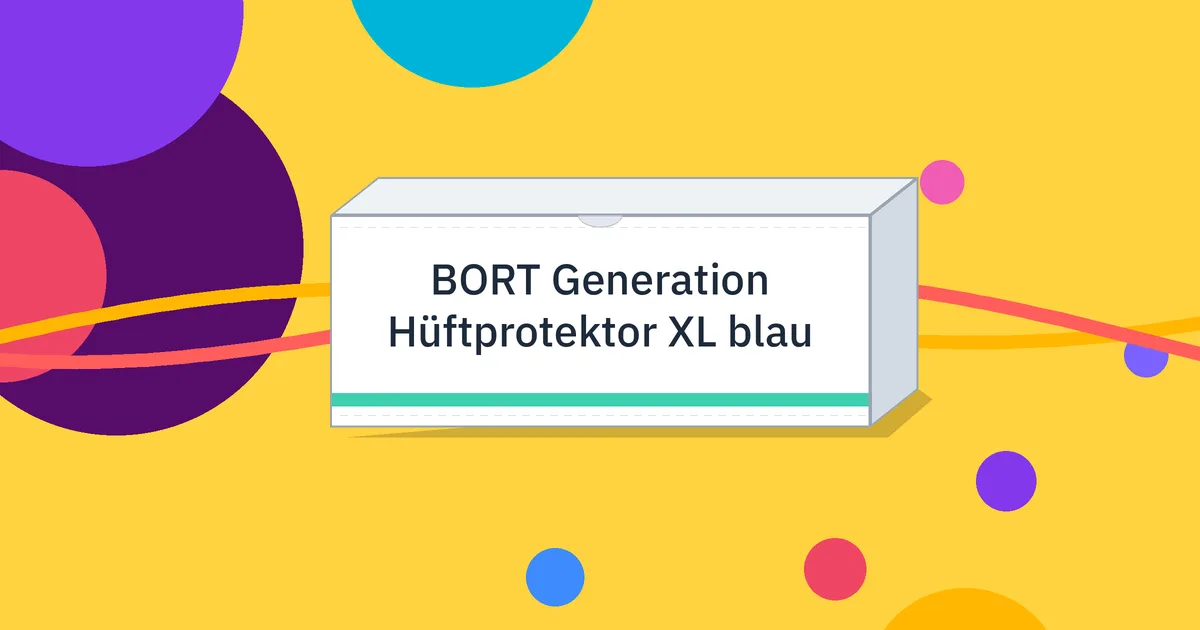 Symbolbild: Packung mit der Aufschrift BORT Generation Hüftprotektor XL blau (PZN 11581603) – Verfügbarkeit und Bezug in Apotheken in Frankfurt am Main