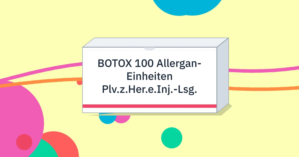 Symbolbild: Packung mit der Aufschrift BOTOX 100 Allergan-Einheiten Plv.z.Her.e.Inj.-Lsg. (PZN 18405335) – Verfügbarkeit und Bezug in Apotheken in Frankfurt am Main