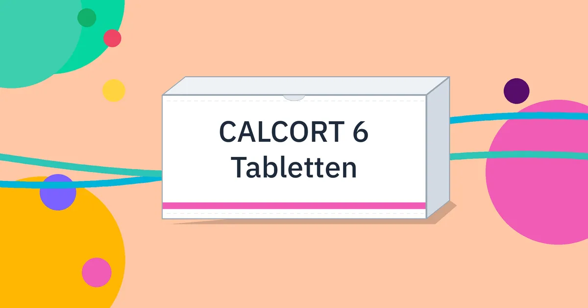 Symbolbild: Packung mit der Aufschrift CALCORT 6 Tabletten (PZN 04595728) – Verfügbarkeit und Bezug in Apotheken in Frankfurt am Main