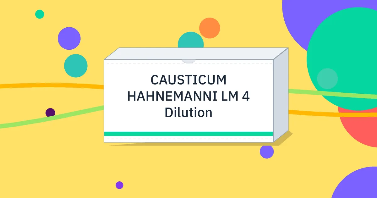 Symbolbild: Packung mit der Aufschrift CAUSTICUM HAHNEMANNI LM 4 Dilution (PZN 12811560) – Verfügbarkeit und Bezug in Apotheken in Frankfurt am Main