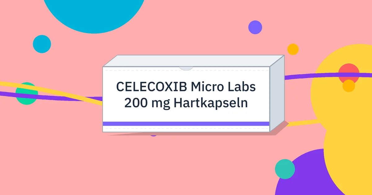 Symbolbild: Packung mit der Aufschrift CELECOXIB Micro Labs 200 mg Hartkapseln (PZN 10517299) – Verfügbarkeit und Bezug in Apotheken in Frankfurt am Main