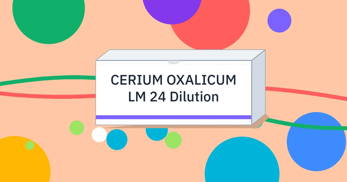 Symbolbild: Packung mit der Aufschrift CERIUM OXALICUM LM 24 Dilution (PZN 13438181) – Verfügbarkeit und Bezug in Apotheken in Frankfurt am Main