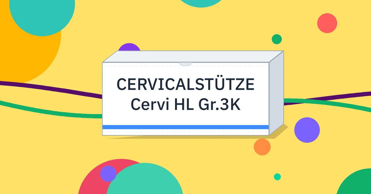 Symbolbild: Packung mit der Aufschrift CERVICALSTÜTZE Cervi HL Gr.3K (PZN 02885528) – Verfügbarkeit und Bezug in Apotheken in Frankfurt am Main